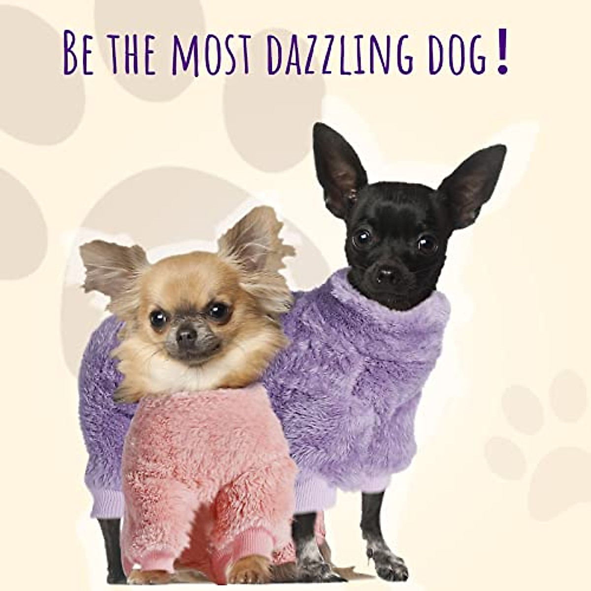 3 Pieces Dog Pajamas for Small Dogs Puppy Clothes Winter Coats for Dogs Elastic Pajamas for Dogs Fluffy Dog Jumpsuit High Collar Dog Fleece Sweater 4 Legs Dog Bodysuit for Small Dogs (L)