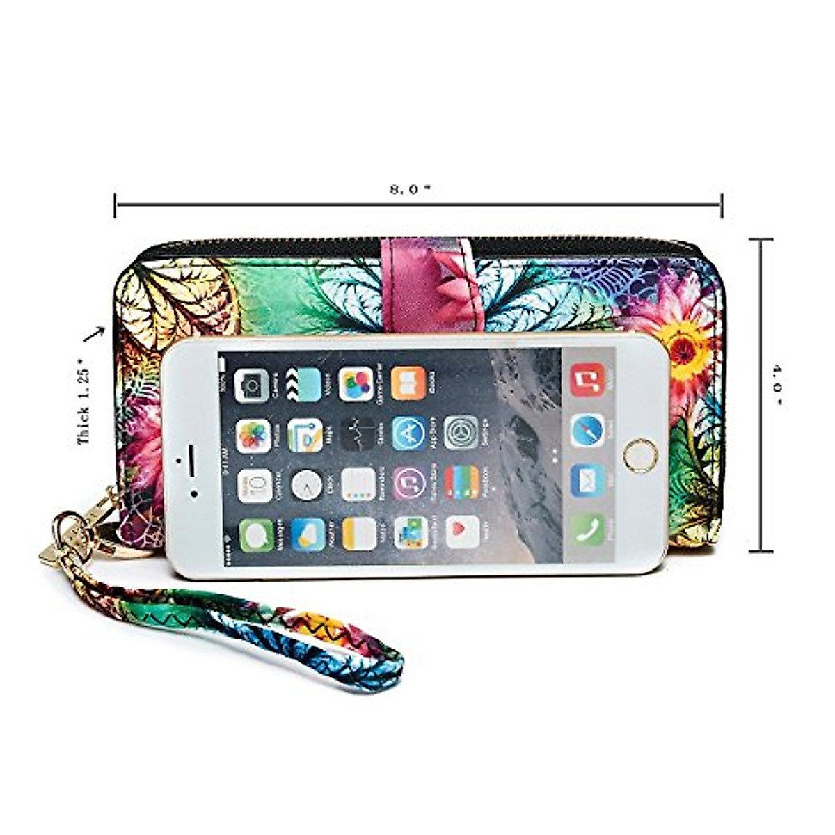 LOVESHE Women wallet RFID Blocking Purse Credit Card Clutch Zip Around Phone Clutch Large Travel Purse Wristlet Bohemian （YZ）