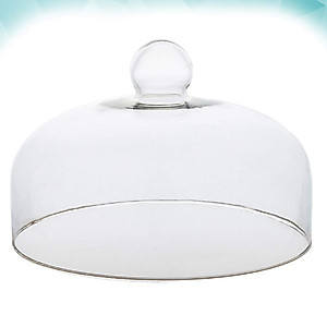 Cabilock 1pc Transparent Cloche Dome Glass Cheese Dome Dessert Cloche Cover Decorative Cake Cover Cupcake Cover Clear Desert Cloche Clear Cloche Cake Dome Cover Food Micro-wave Oven