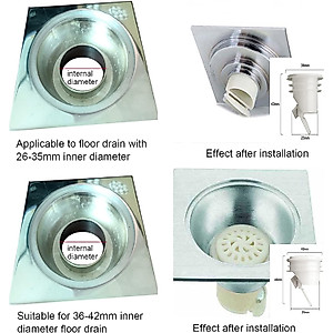 White Odor Proof Shower Floor Drain Backflow Preventer Drain Stopper One Way Drain Valve Sewer Core Drainage Insert Drain Plug Drainer Drain Strainer for Bathroom Sink and Bathtub Drain Strainers