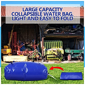 Kingdder Large Capacity Water Storage Bladder Emergency Water Bladder Tanks Foldable Water Storage Tank Portable Rainwater Bag for Drought Resistance Fire Protection Agricultural Irrigation(240L)