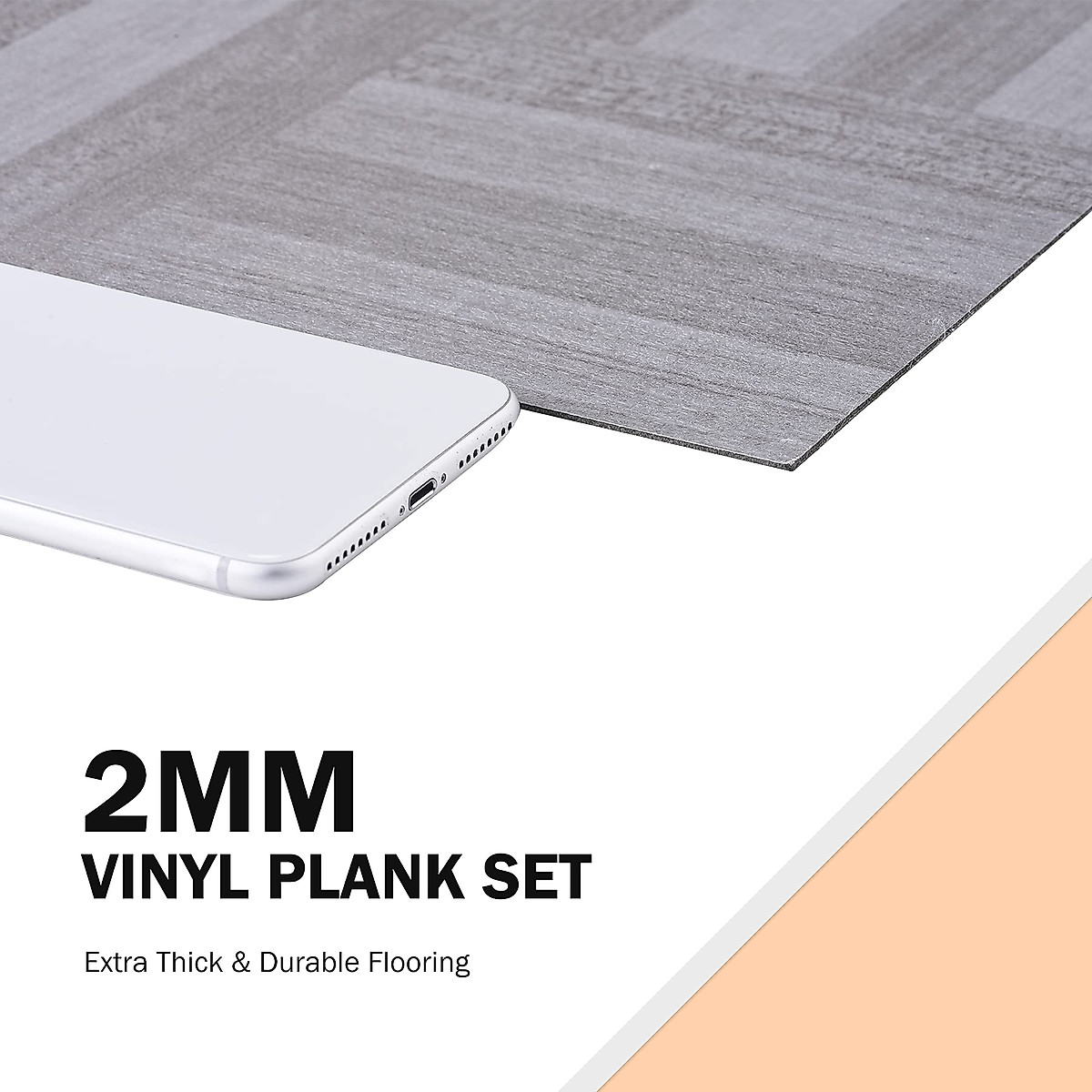 CO-Z 12x12 Inch Embossed Wood Plank Vinyl Flooring Pack of 24, 2mm Thick Peel and Stick Floor Tile Stickers with Weave Pattern, Waterproof Odorless Wood Laminate Flooring for Home Improvement