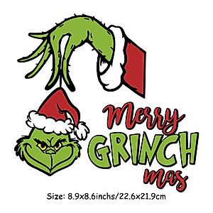 3Pcs Christmas Iron on Transfer Christmas Vinyl Iron on Patches Winter Xmas Heat Transfer Sticker for T Shirt Pillow Covers Jackets Backpacks Bags Xmas DIY Craft Supplies