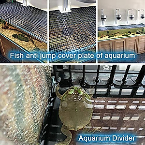 OIIKI 4 PCS Egg Crate for Aquarium, Fish Tank Bottom Isolation, Grid Tank Divider Tray for Mixed Breeding(Black)