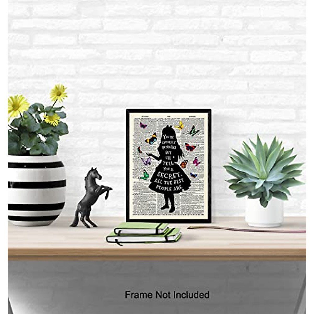 Alice Wonderland Quote, Saying - Dictionary Wall Art Print - 8x10 Photo Picture - Home Decor for Women, Kids, Girls Bedroom - Cool Gift - Unframed Poster