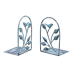 OwlGift Book Ends Cast Iron Bird Design Rustic Bookends for Shelves, Non-Skid Bookend, Heavy Duty Metal Book Stopper for Books/CDs, Decorative Book Shelf for Home - Turquoise