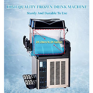 AIANDE Commercial Slushy Machine,24L Frozen Margarita Machine,800W Slush Drink Maker,2 Bowl Slushie Machine,Stainless Steel