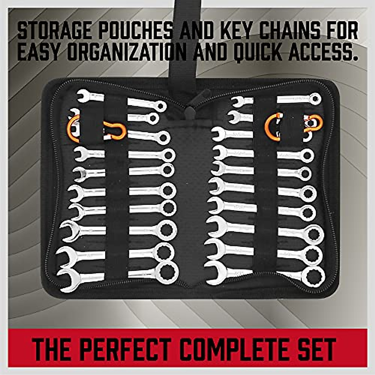 Premium Midget Wrench Set - 22-Piece Mini Combination Wrench Set, Metric & SAE Ignition Wrench Set, 4-10mm & 5/32'' to 7/16'', Li ghtweight Small Wrench Set with Carry Pouch