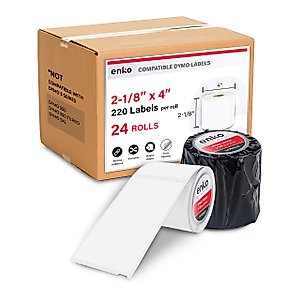 enKo (24 Rolls, 5280 Labels) Address & Shipping Labels 30323 (2-1/8 x 4") Compatible for Dymo LabelWriter