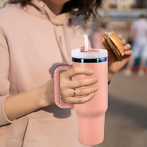 Birthday Gifts for Women, 40 oz Tumblers with Birth Month Flower, Stainless Steel Insulated Tumbler Travel Coffee Mug Cup Gifts for Friends Female Coworker Sister Mom Wife, Laser Engraved, Apr