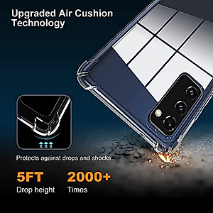 KIOMY Galaxy S20 FE 5G Clear Case & 2 HD Tempered Glass Protectors - Anti-Yellow Hard PC & Soft TPU Shockproof Bumper