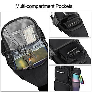WEREWOLVES 15L Sling Bag Crossbody Backpack Shoulder Chest Bag Daypack for Hiking Traveling (black)