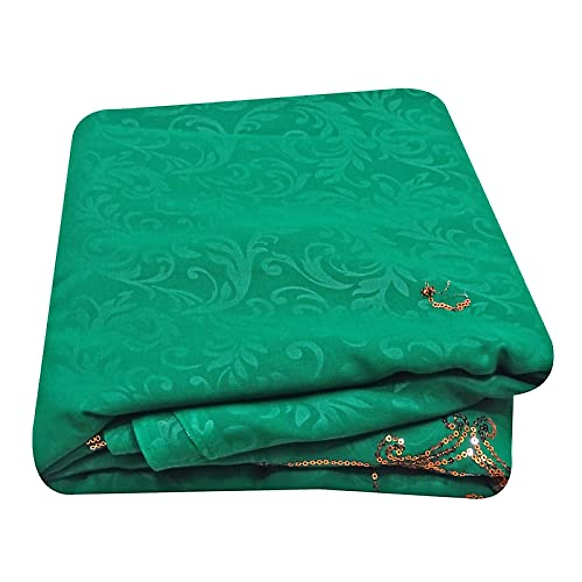 Peegli Indian Vintage Green Cloth Georgette DIY Fabric Traditional Dress Sequins Textile