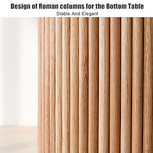 QQXX Round Pine Solid Wood Dining Table,Simplicity Kitchen Table with Wooden Pedestal Base,Leisure Coffee Table Dining Room Table Restaurant Furniture(27.6" L x 27.6" W x 29.5" H, Light Wood)