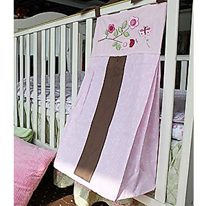 CribMATE Nursery Diaper Stacker for Baby Girl Pink Floral Ladybug Butterfly Diaper Stacker