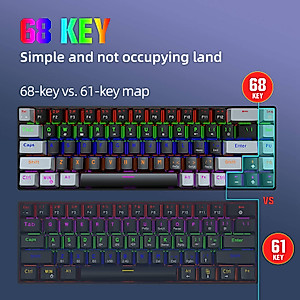 Pasotim V800 Mechanical Keyboard 68 -Color RGB Multiple Backlit Gaming Wired Keyboard Blue Axis