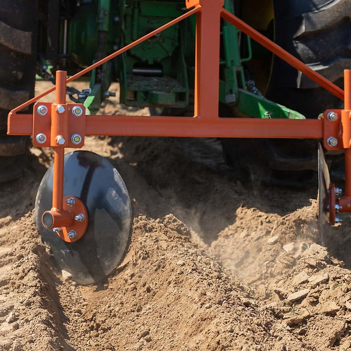 Titan Attachments 3 Point 48" Adjustable Disc Bedder Fits Cat 1 Tractors, Quick Hitch Compatible, Cultivator Garden Bedder and Hiller Attachment, 16" Disc Blades for Outdoor Field Work