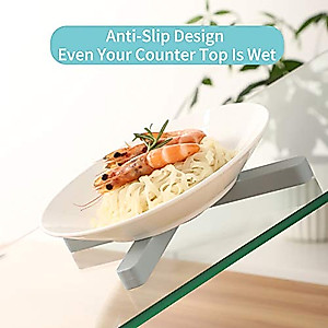 3 Pack Non-Slip Thick Foldable Silicone Trivets, Heat-Resistant Folding Pad, Eco Expanding Silicone Pot Holder, Hot Pad with Collapsible Cross Design Save Much Space