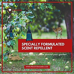 Predator Guard Rabbit Repellent Outdoor Plants Pouches - Stop Rabbits, Deer, and Rodents from Eating Plants Gardens and Vegetables - 10 Pack Lasts 12 Months - All Natural Ingredients