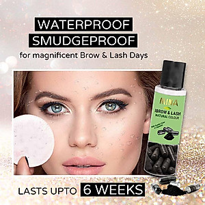 Minaibrow & Lash Tint kit Dark Brown | Natural Spot coloring and Brow Tinting Kit Powder in Capsule, Water and Smudge Proof | No Ammonia, No Lead