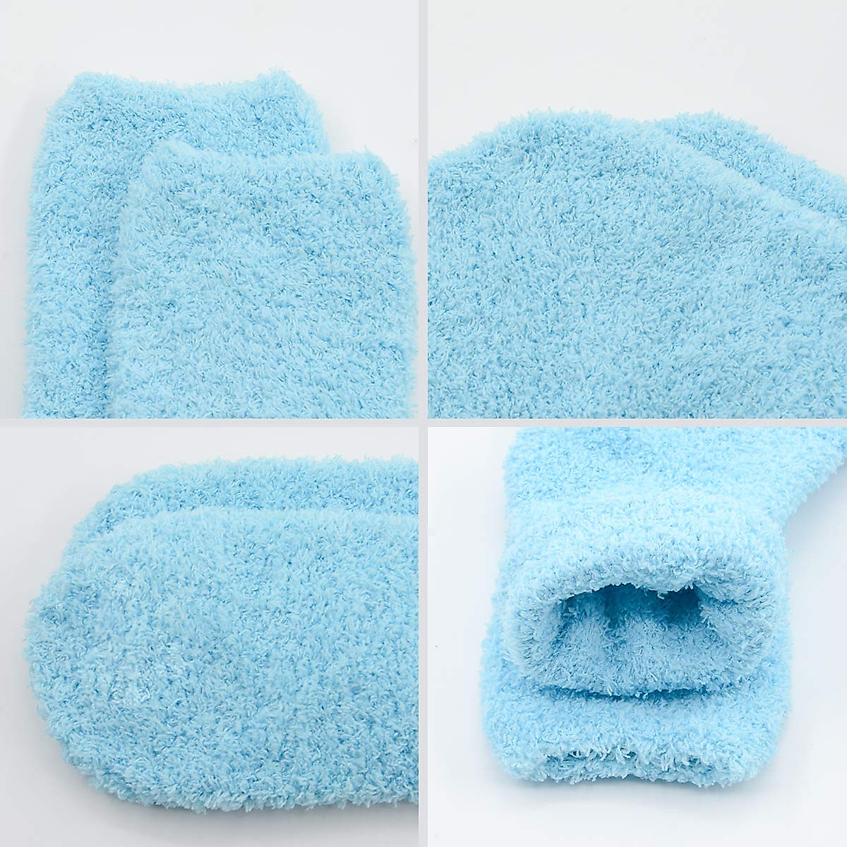 Zando Womens Winter Warm Fuzzy Fluffy Socks Casual Super Soft Crew Sock Microfiber Thick Home Sock Cozy Plush Slipper Sock 5 Pairs Vintage Solid One Size