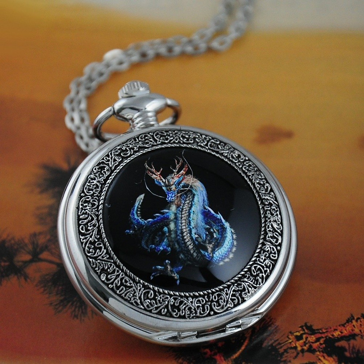 VIGOROSO Pocket Watches for Men Cool Watch Dragon Gifts for Men/Women/Boys/Girls Year of Dragon Boy Gift ideas