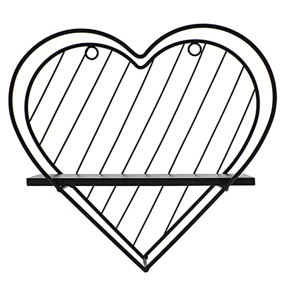 Spec101 Metal Floating Shelf - Decorative Heart Design Hanging Shelf Wall Decor for Food, Collectibles, or Decoration