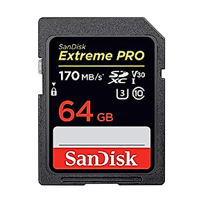 SanDisk 64GB Extreme Pro Memory Card works with Sony Alpha A9, A6000, A5100, A6300, A6500, DSCH300, A5000, A7, A7R II Digital DSLR Camera SDXC 4K V30 UHS-I with Everything But Stromboli Combo Reader