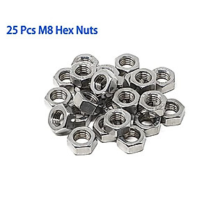 iExcell 50 Pcs M8 x 30/35/40/45/50 Stainless Steel 304 Hex Socket Head Cap Screws Bolts Nuts Assortment Kit