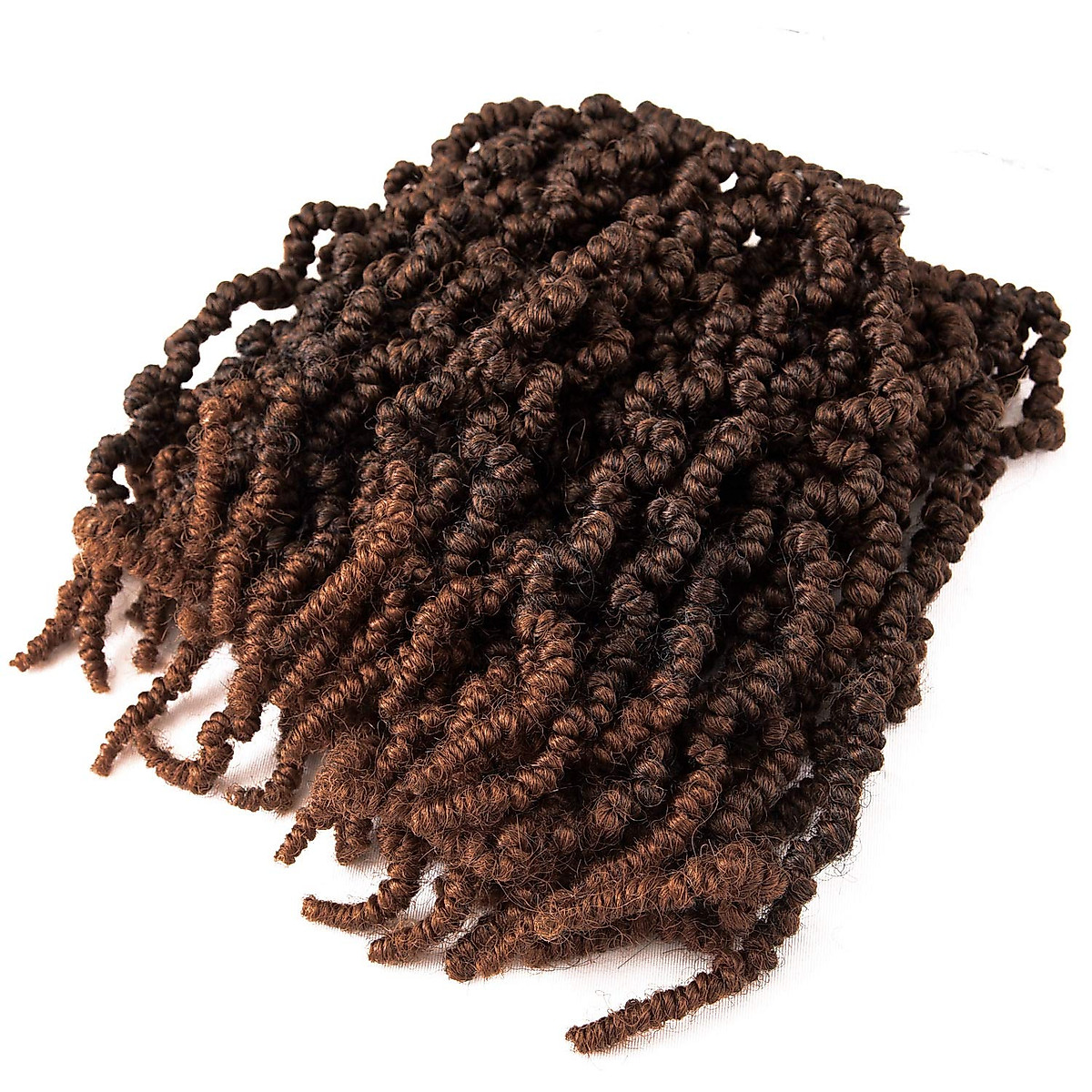 3 Packs 10 inch Ombre Synthetic Crochet Braids - Pre-twisted Fluffy Curly Hair Extensions 15 strands/pack (T1B/30#)