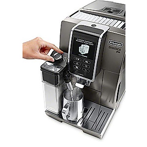 De'Longhi ECAM37095TI Dinamica Plus with LatteCrema System, Fully Automatic Coffee Machine, Colored Touch Display,Titanium
