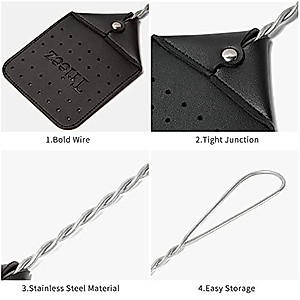 Trieez 17.5" Sturdy Leather Fly Swatter - Heavy Duty Flyswatter with Durable Metal Handle, Rustic Bug Swatter for Flies, Bees, and Mosquitoes - Black