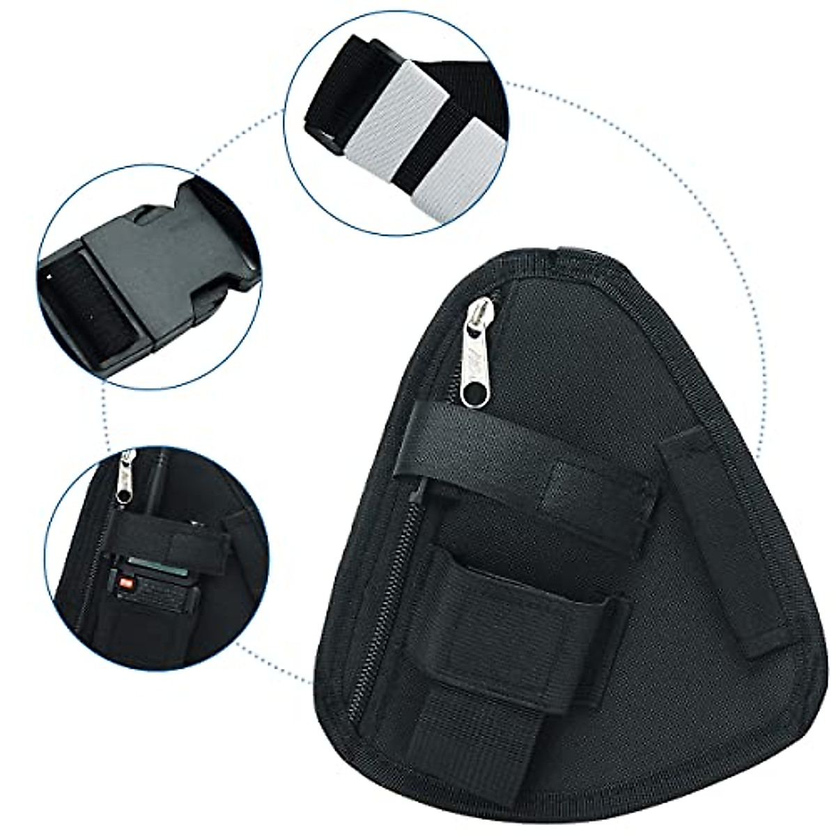 Universal Radio chest harness Tactical Vest Nylon military Vest chest rig Pack Pouch Holster Tactical Harness Walkie Talkie Waist Pack for UV-5R UV-9R UV-82 BF-888S (Black)