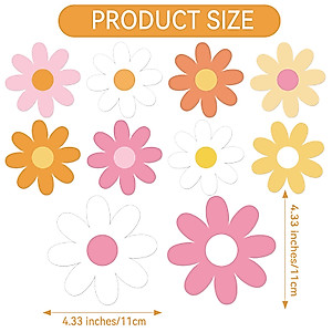 60 PCS Daisy Flower Cutouts Hippie Bulletin Board Retro Hippie Cutouts Groovy Wall Decal Boho Cutouts Groovy Classroom Decor Party Supplies for DIY Craft Birthday Party Baby Shower School Classroom