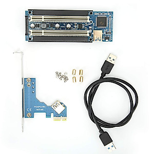 Eboxer PCI Express Network Card PCI E PCI X2 Adapter Card Set Parallel Port Network Card with USB3.0 Data Cable, PCI E × 1 × 4 × 8 × 16 Adapter Converter for Desktop PC