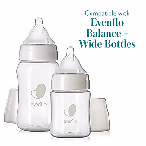 Evenflo Feeding Balance + Wide Neck BPA-Free Silicone Medium Flow Baby Bottle Nipple - 3 Months+, 6ct