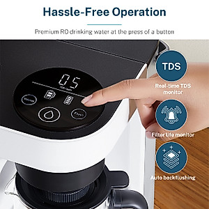 Bluevua RO100ROPOT-LITE Countertop Reverse Osmosis Water Filter System, 5 Stage Purification, 3:1 Pure to Drain, Portable Water Purifier (No Installation Required) (White)