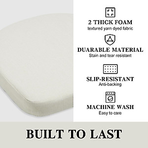 EzKamfort Chair Cushions for Kitchen Chairs - Memory Foam Chair Pads and Cushions Set of 4, Non Slip Chair Pads Cushion with Ties, Indoor Chair Cushion Dining Room Chair Pads Seat Cushion Dining Chair