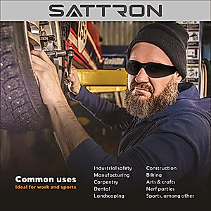 24 Pack of Tinted Safety Glasses (Protective Safety Sunglasses) Ploycarbonate Dark Smoke Lenses for UV Protection, Scratch & Impact Resistant, Perfect for Construction, Outdoor Work, Shooting and More