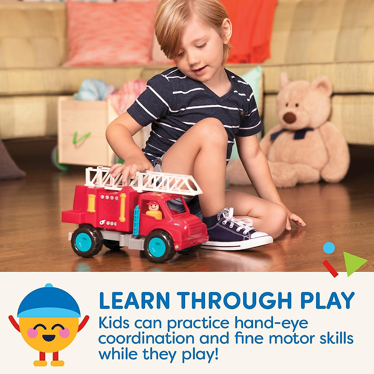 Battat – Toy Fire Truck & Figures – Classic Toddler Trucks – Red Fire Engine Toy – Soft Rubber Wheels – 18 Months + – Fire Engine