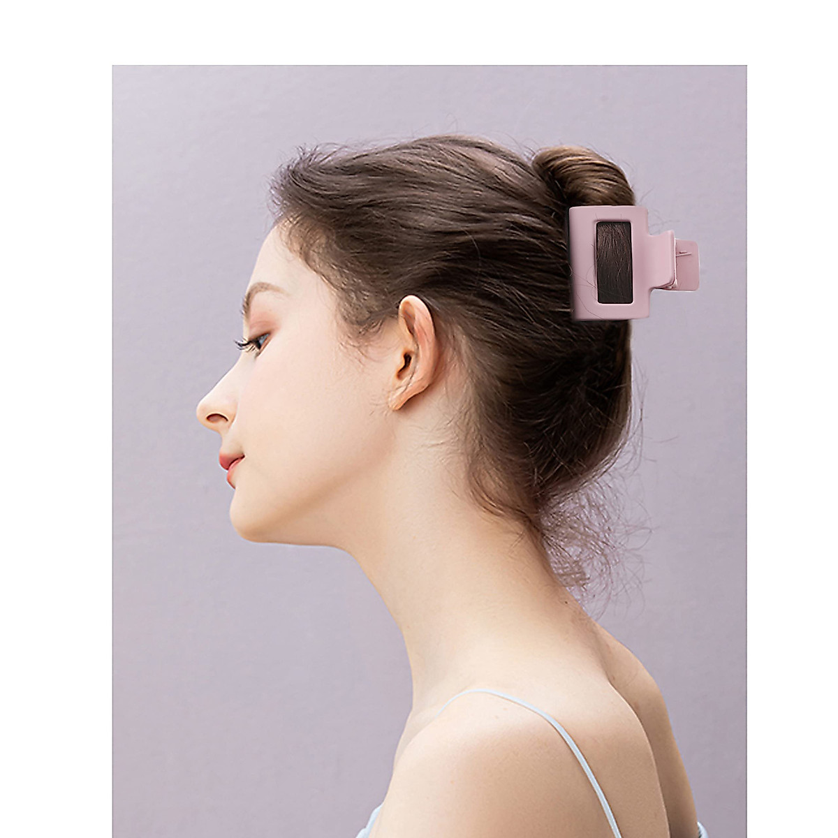 Hair Claw Clips Set - 12 Matte Pieces, Non-Slip Thick and Thin Styles for Thin and Medium Hair, Square Design for Women