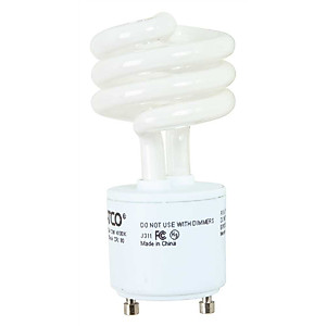 Satco S8208 13 Watt (60 Watt) 880 Lumens Mini Spiral CFL Bright White 4100K GU24 Base Light Bulb