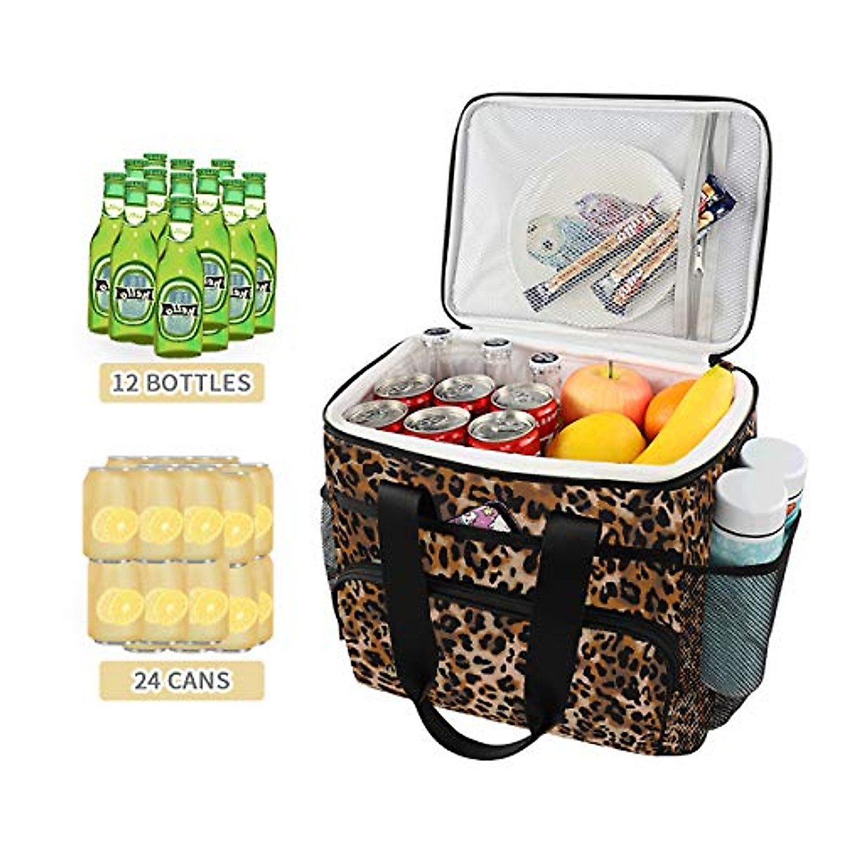 ALAZA Jaguar Cheetah Animal Skin Leopard Colored Large Cooler Insulated Picnic Bag Lunch Box for Adult Men Women