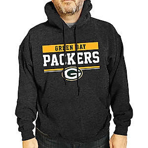 Team Fan Apparel NFL Adult Gameday Charcoal Hooded Sweatshirt - Cotton & Polyester - Stay Warm & Represent Your Team in Style (Green Bay Packers - Charcoal, Adult XX-Large)
