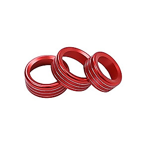 Car AC Knob Trim Air Conditioner Audio Cover Rotary Decoration Ring Sticker Decal fit for Alfa Romeo Giulia Stelvio 2017 to 2019 Car Accessories (Red)