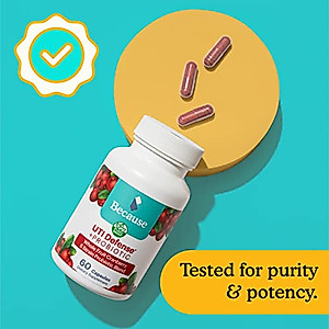 Because Probiotics Cranberry UTI Defense Capsules for Women (60 Capsules, 1 Bottle)