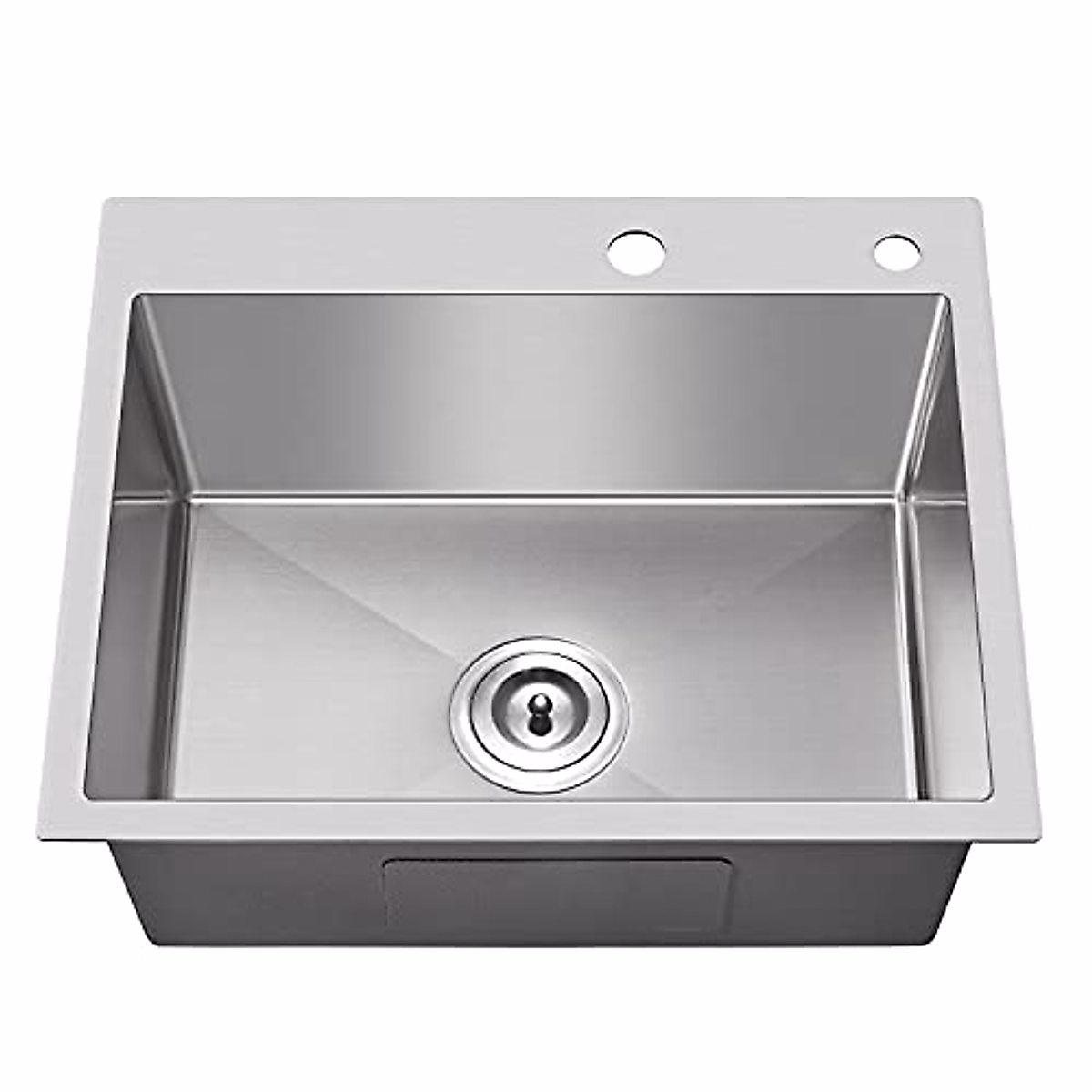 MENATT 20-inch Drop in Kitchen Sink, SUS304 Stainless Steel Top-Mount Handmade Kitchen rv Sink, Single Bowl Sink with Basket Strainer, 20"*16"*9" (Brushed)