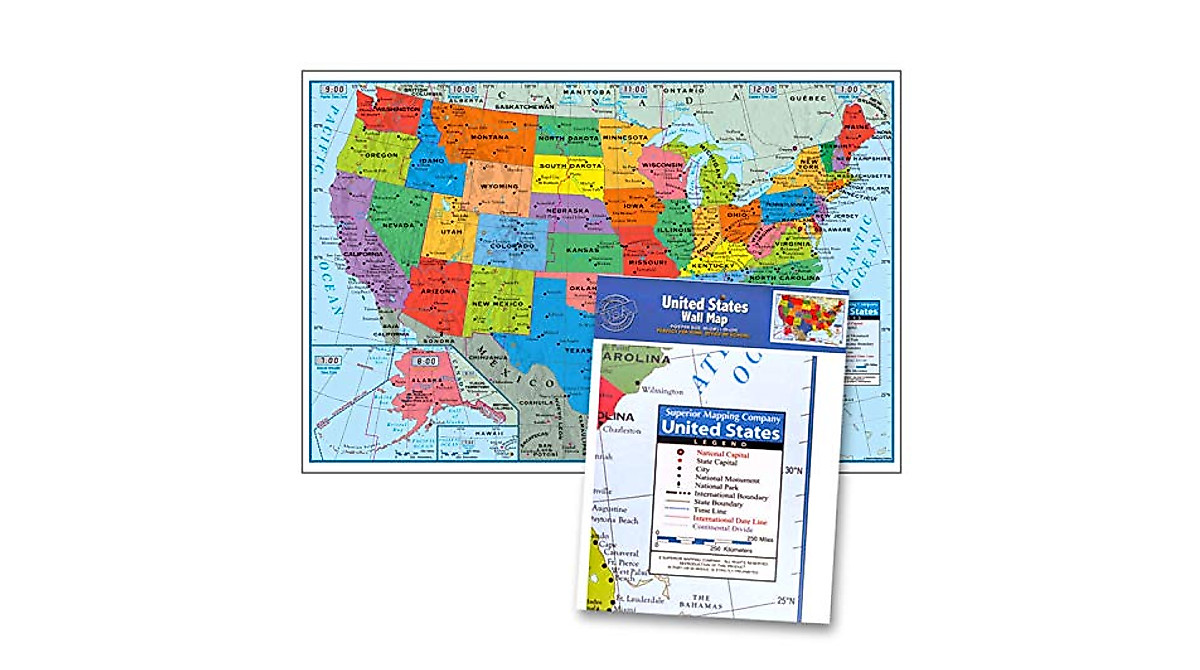 Superior Mapping United States Wall Map 40x28 - Cities