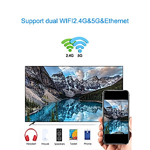 Android10 TV Box Smart TV Box Set Top Box with Mini Wireless Backlit Keyboard /4G RAM 32G ROM/USB 3.0/ Ultra HD 4K/6K /HDR 10+/ Dual Band WiFi 2.4 /5.8GHz /BT4.2