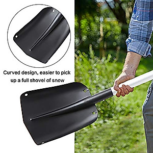 Retractable Snow Shovel, Portable Folding Shovel, Aluminum Alloy Car Shovel, Suitable for Cars, Camping, Gardens and Other Outdoor Activities (Black #1)